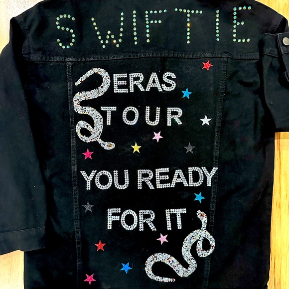 Jackets & Coats | Black Jean Jacket Taylor Swift Eras Tour Jacket ...